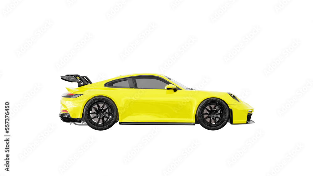 yellow PORSCHE car isolated on white, Porsche 922 gt3 Touring png ...
