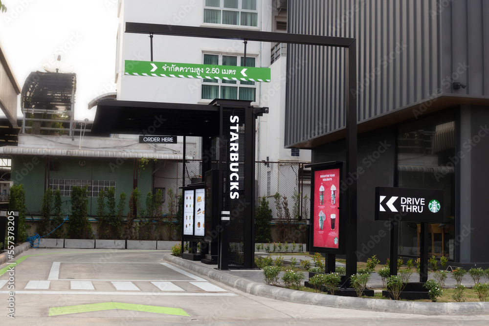 Bangkok, December 28th 2022- Starbucks coffee shop opens a new branch ...