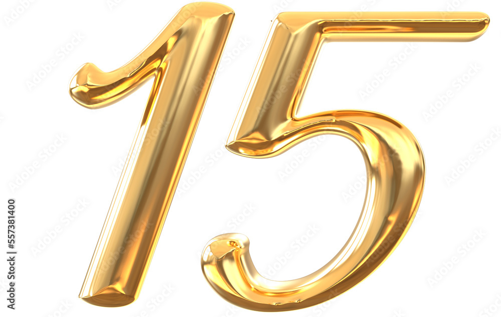 Number Gold 15 ilustración de Stock | Adobe Stock