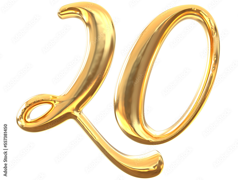 Number Gold 20 Stock Illustration | Adobe Stock