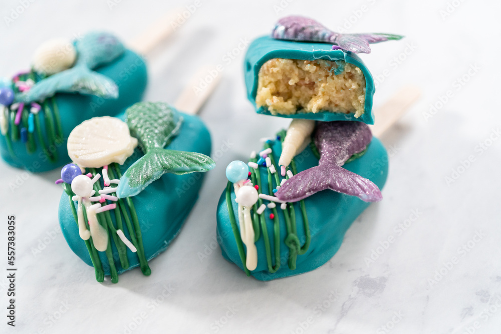 Mermaid cakesicles Stock Photo | Adobe Stock