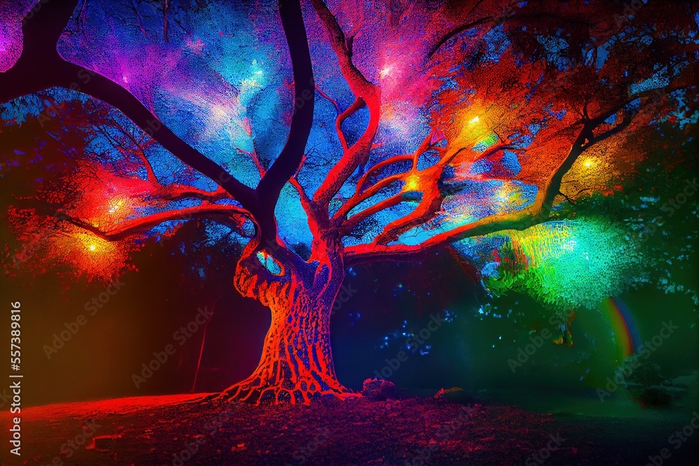 Tree of Life - digital art made by generative AI depicting the tree of ...
