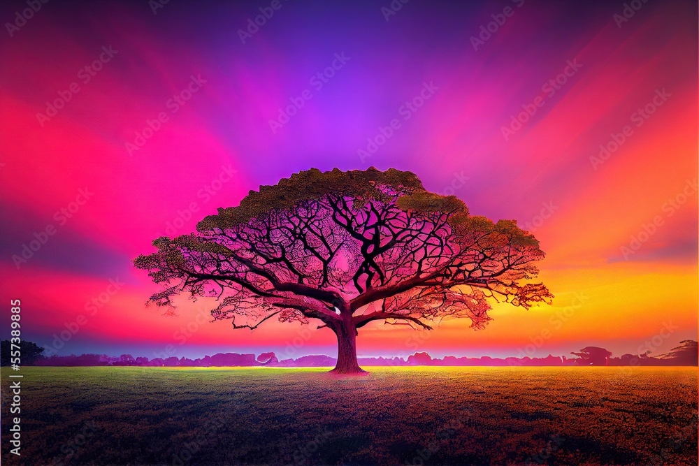 Tree of Life - digital art made by generative AI depicting the tree of ...