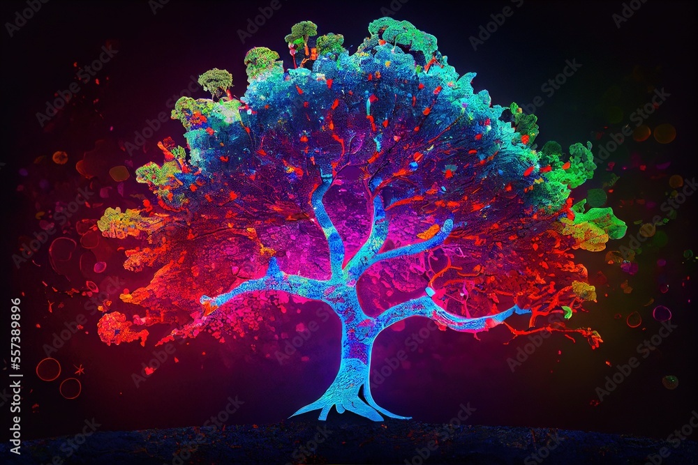 Tree of Life - digital art made by generative AI depicting the tree of ...