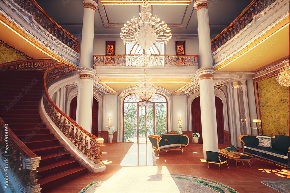 Mansion Interior - An elegant and luxurious mansion interior created by ...