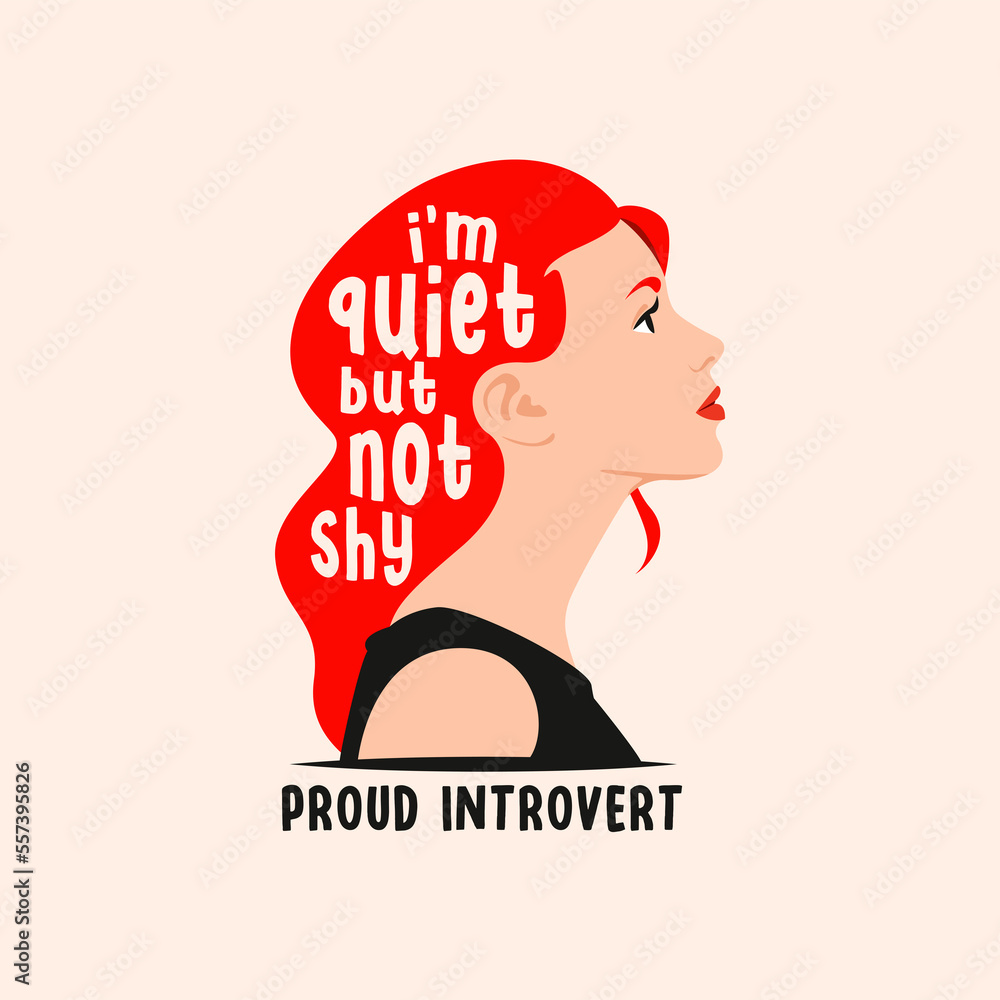 Proud to be an introvert, quiet woman but not shy, profile view for ...
