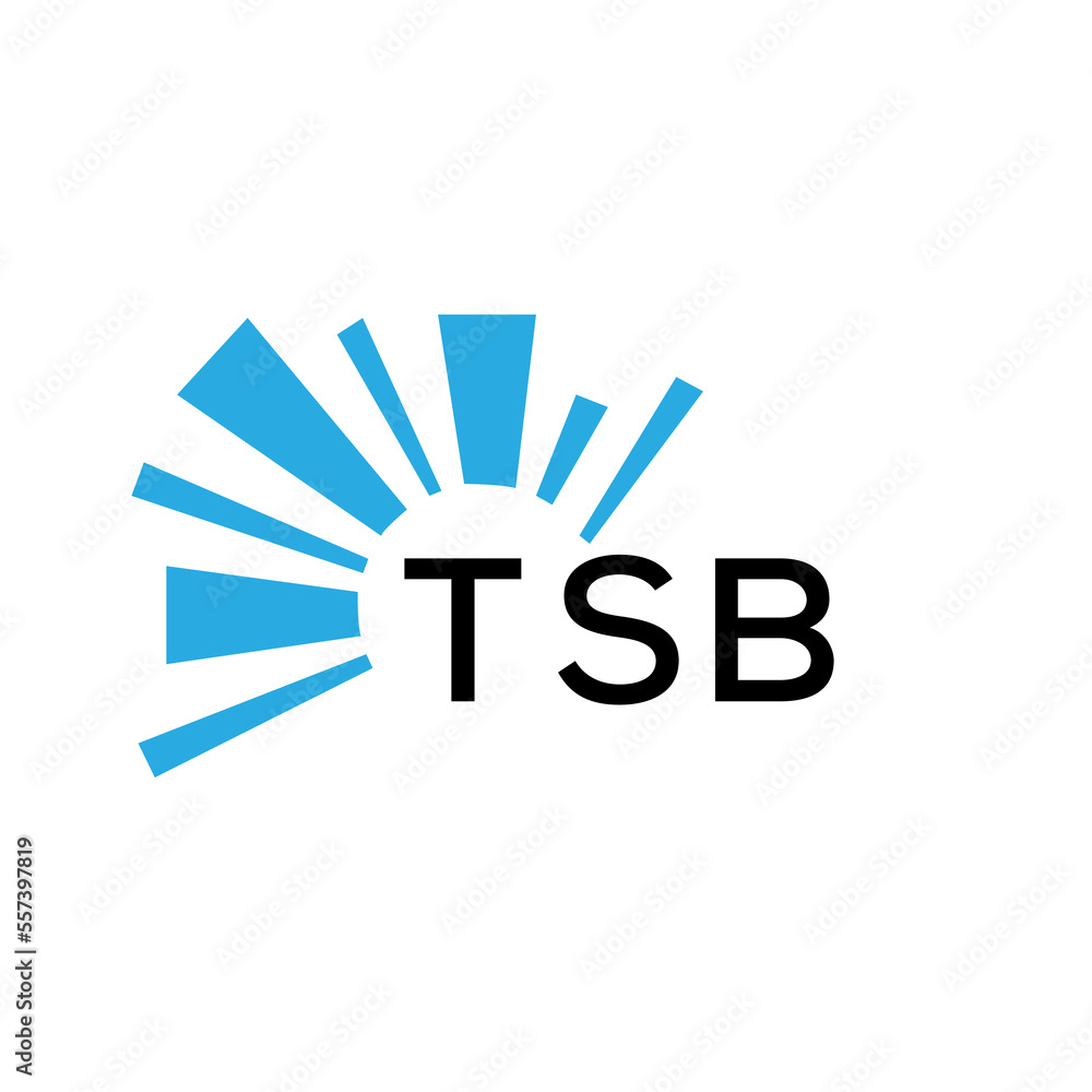 TSB letter logo. TSB blue image on white background and black letter ...