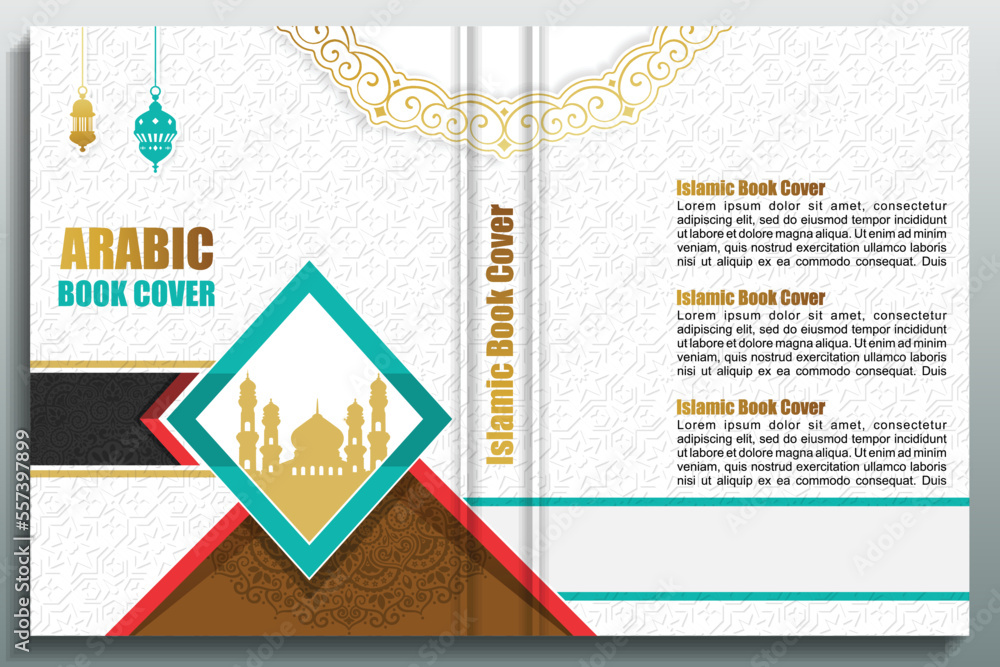 Arabic book cover design vector magazine cover page Islamic book cover ...