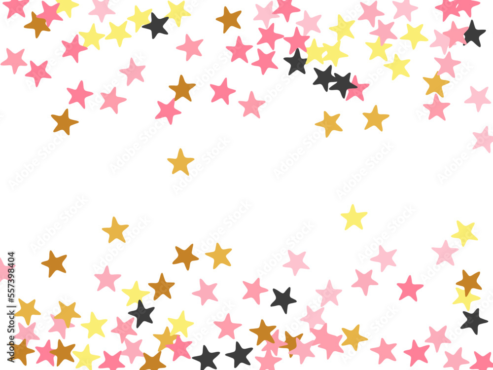 Trendy black pink gold stars falling vector wallpaper. Many stardust ...