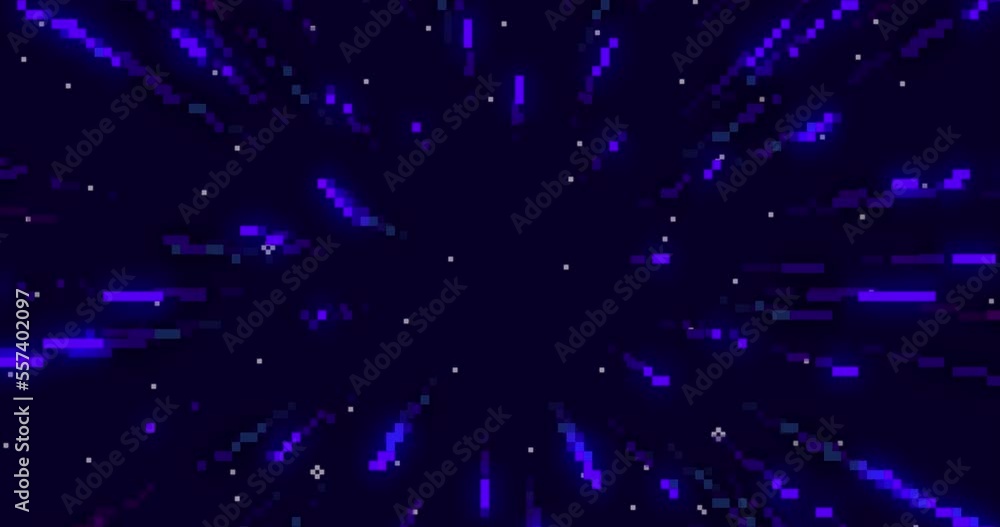 Vidéo Stock Cosmic background. Pixel art hyper jump, speed of light ...