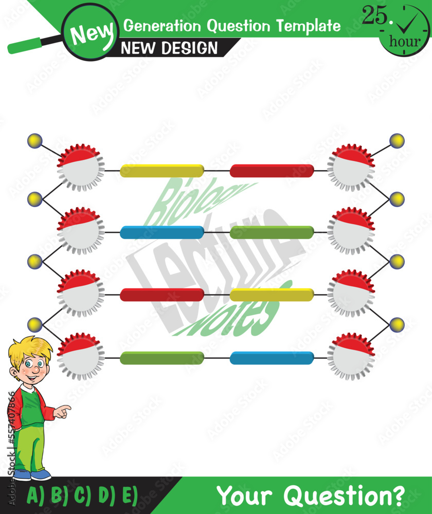 Biology, DNA helix, DNA replication, next generation question template ...
