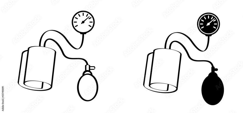 Cartoon blood pressure monitor, Medical tonometer. Pressure blood high ...