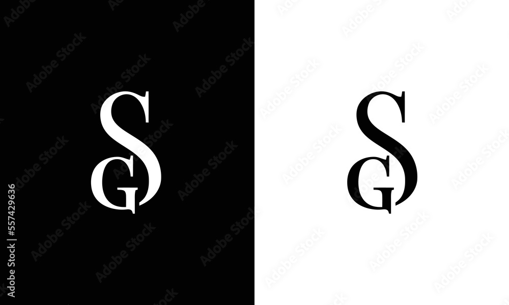 SG Initial based clean and minimal letter. GS logo creative and ...