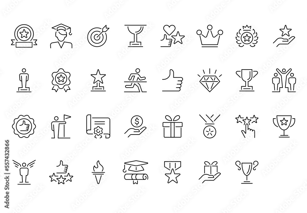 Award Winning Icons Set Stock Template | Adobe Stock