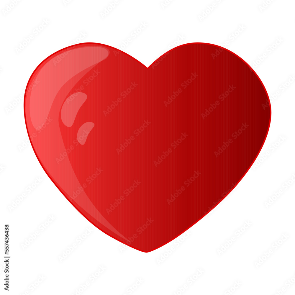Shiny heart isolated on white background. Design element for Valentines ...