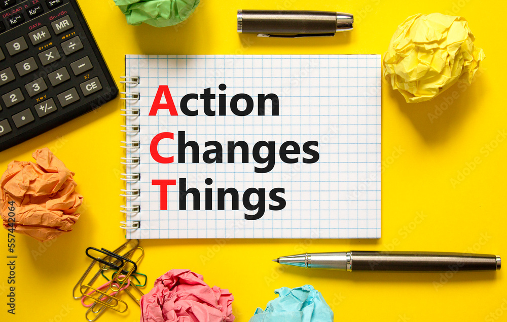 ACT action changes things symbol. Concept words ACT action changes ...