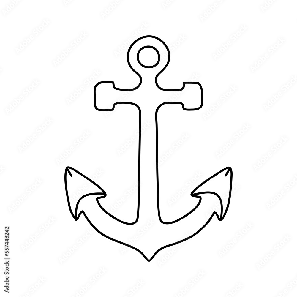 Anchor vector illustration. Cartoon anchor. Anchor hand draw isolated ...