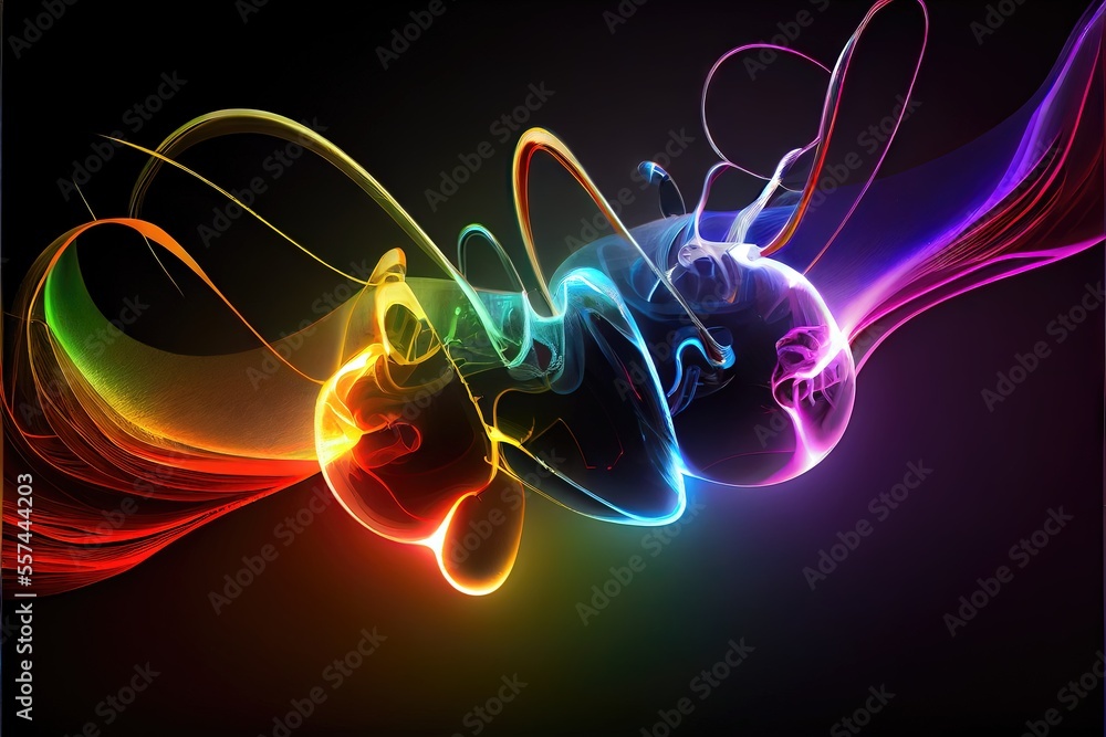 Polychromatic electric rainbow. Colorful polychromatic electricity in a ...