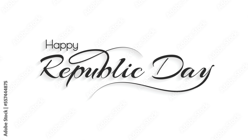 Happy Republic Day Typography. Hand drawn modern vector calligraphy ...