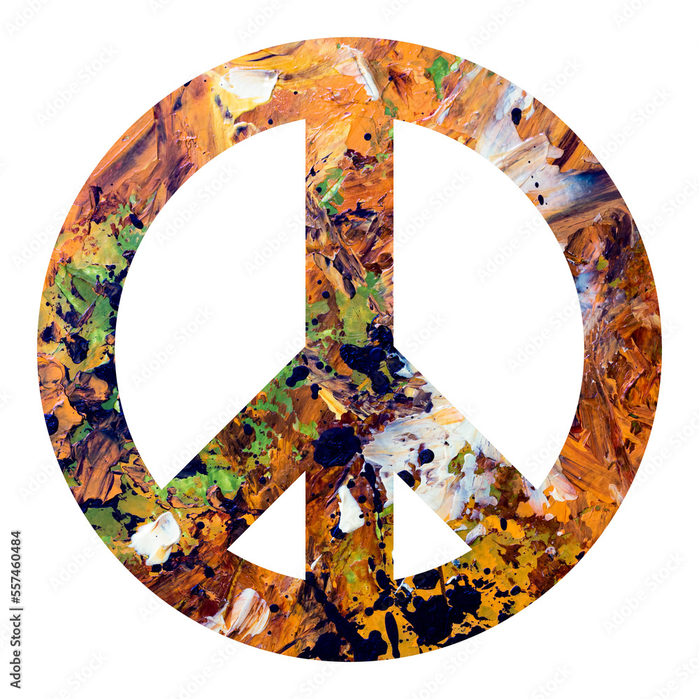 Clean and simple painted peace sign illustration, line art, clipart ...
