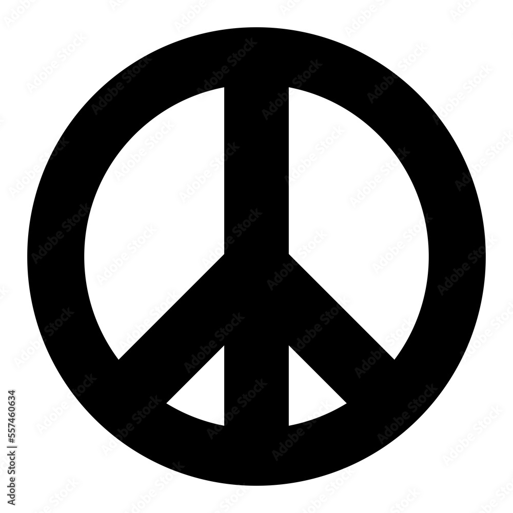 Clean & simple black peace sign illustration, line art, clipart ...