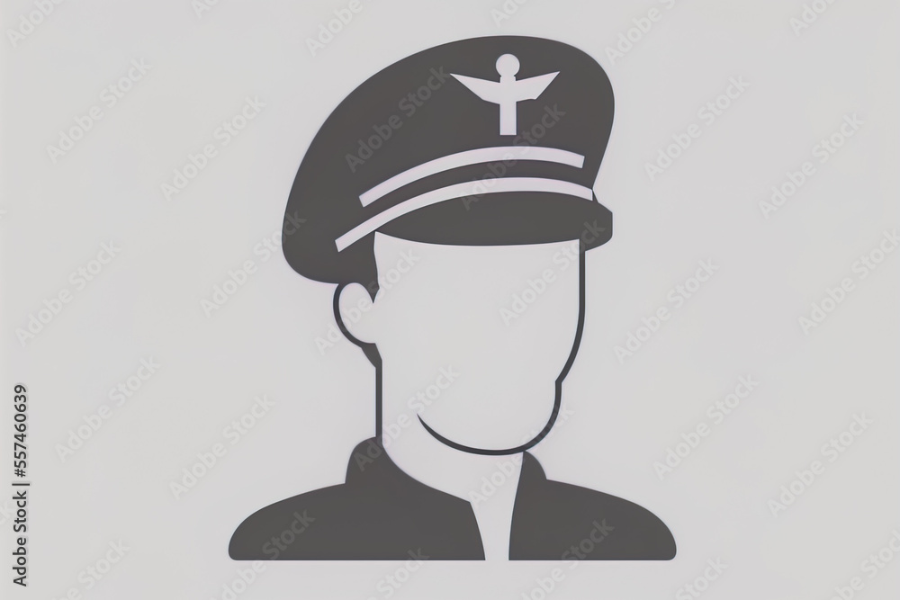 icon of a soldier. Symbol in grayscale. Isolated on a white background ...