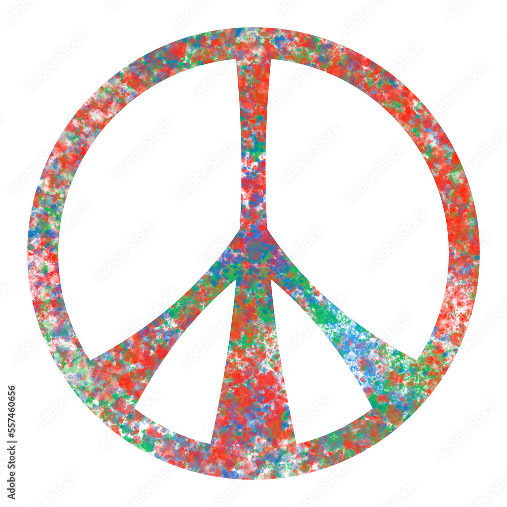 Clean & simple tie dye style peace sign illustration, line art, clipart ...