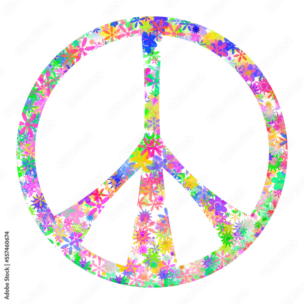 Clean & simple flower power style peace sign illustration, clipart ...