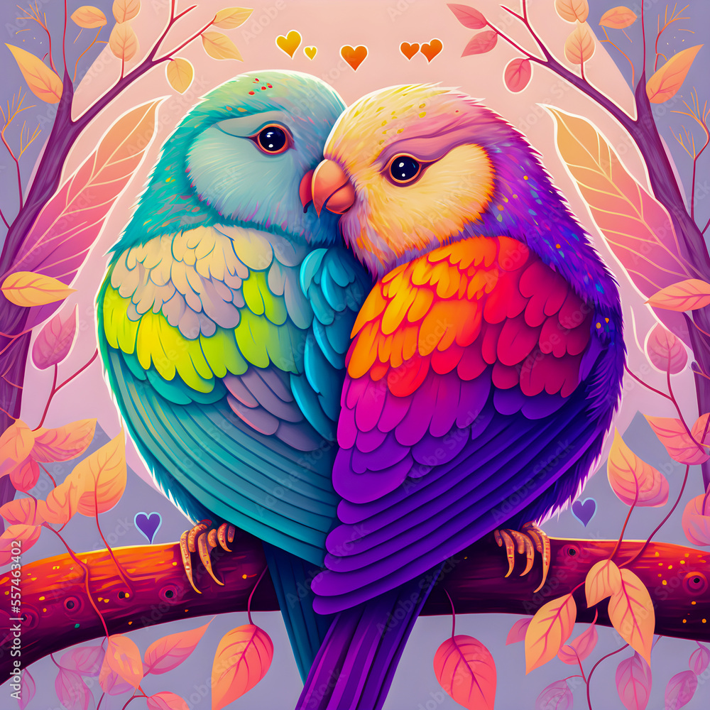 Two Love Birds Art