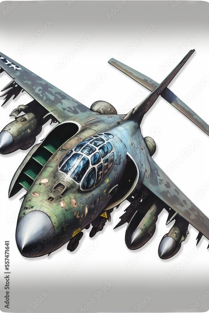 a drawing of a fighter jet flying through the air with a propeller on ...