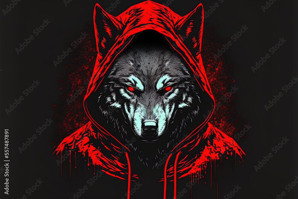 Wolf with a red hoodie savage appearance half wolf, half man image ...