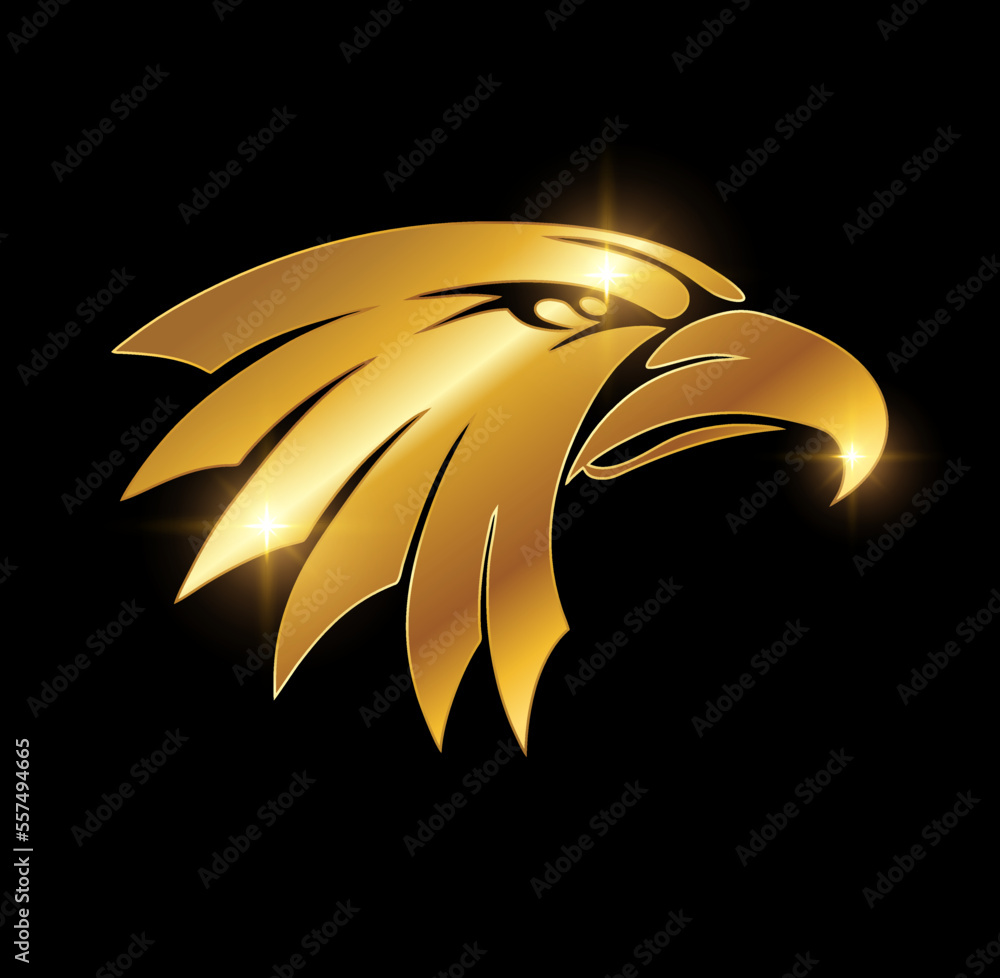 Golden Eagle Head Logo Sign Stock Vector | Adobe Stock