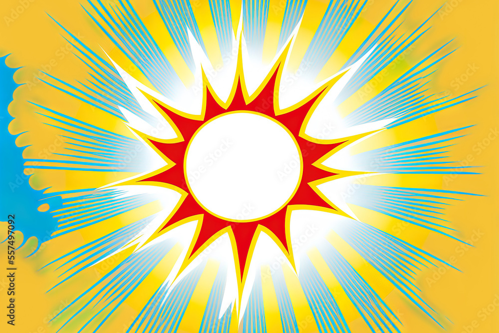 The sun and lightning are depicted in a illustration of the climate ...