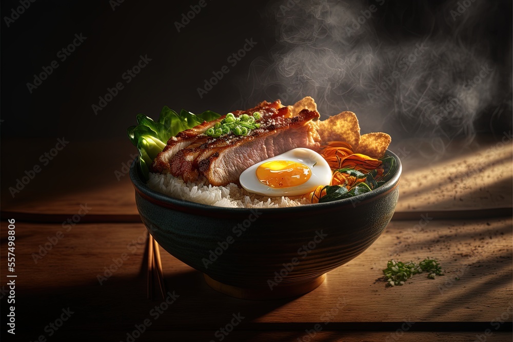 "Tempting AI Generated Food Photography Illustration of a Rice Bowl ...