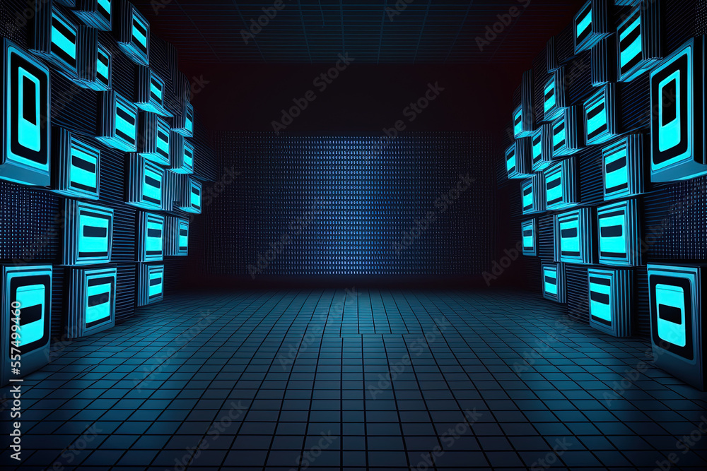 Abstract digital backdrop from the 1980s. Backdrop for a vintage dance ...