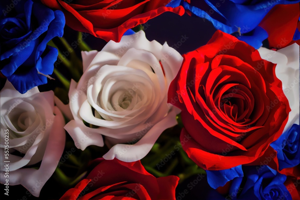 Patriotic red, white, and blue roses - bright and colorful flowers ...