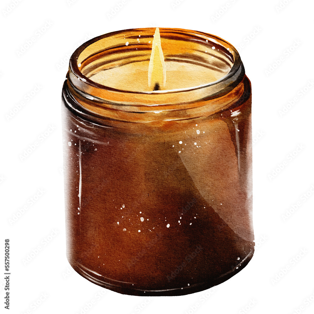 Candle watercolor Stock Illustration | Adobe Stock