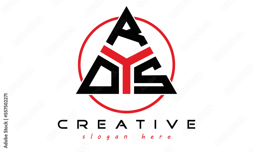 ORS three letter creative triangle shape in circle logo design vector ...