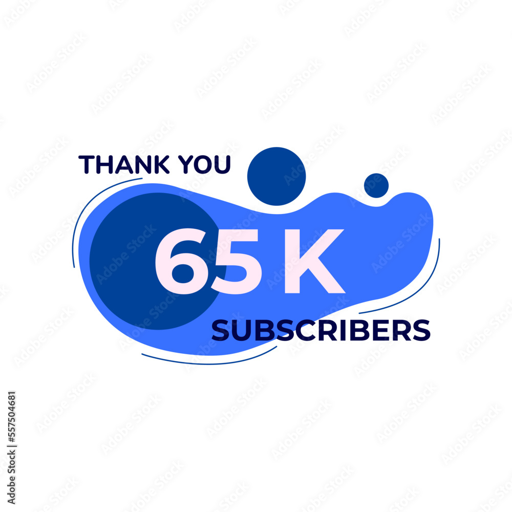 THANK YOU 65K FOLLOWERS CELEBRATION TEMPLATE BLUE COLOR DESIGN VECTOR ...