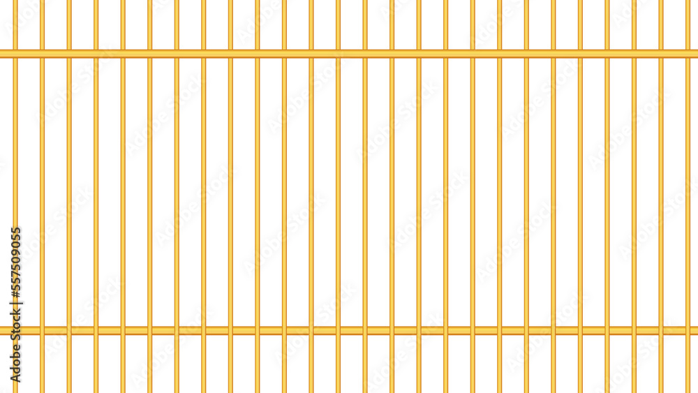 Gold Realistic prison metal bars, Prison fence jail or jail silver on ...