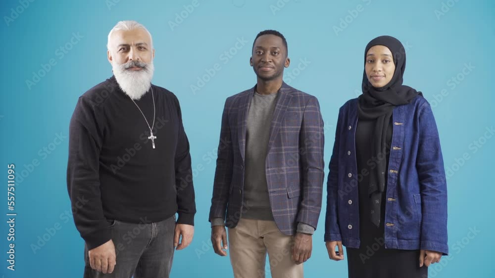 Portrait of friendship and friendship of christian man and muslim man ...