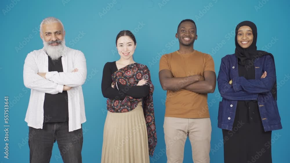 Portrait of multiethnic group of people. Happy interracial people ...