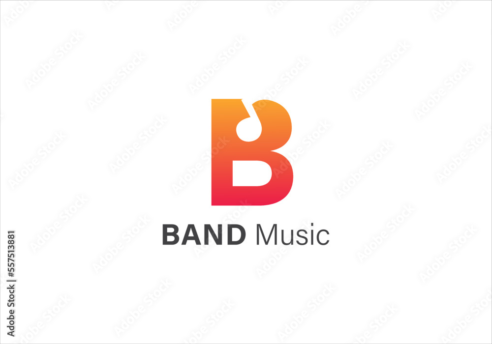 letter b music logo in modern style, B Letter Music Logo Template Stock ...