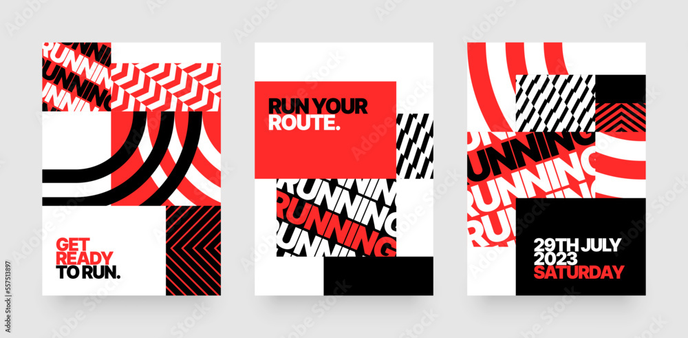 Vector layout template design for run, championship or sports event ...