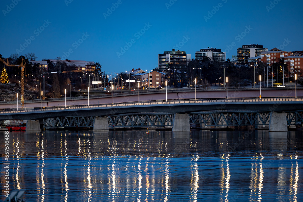Stockholm, Sweden The newly opened Lilla Lidingöbron, or Little Lidingo ...