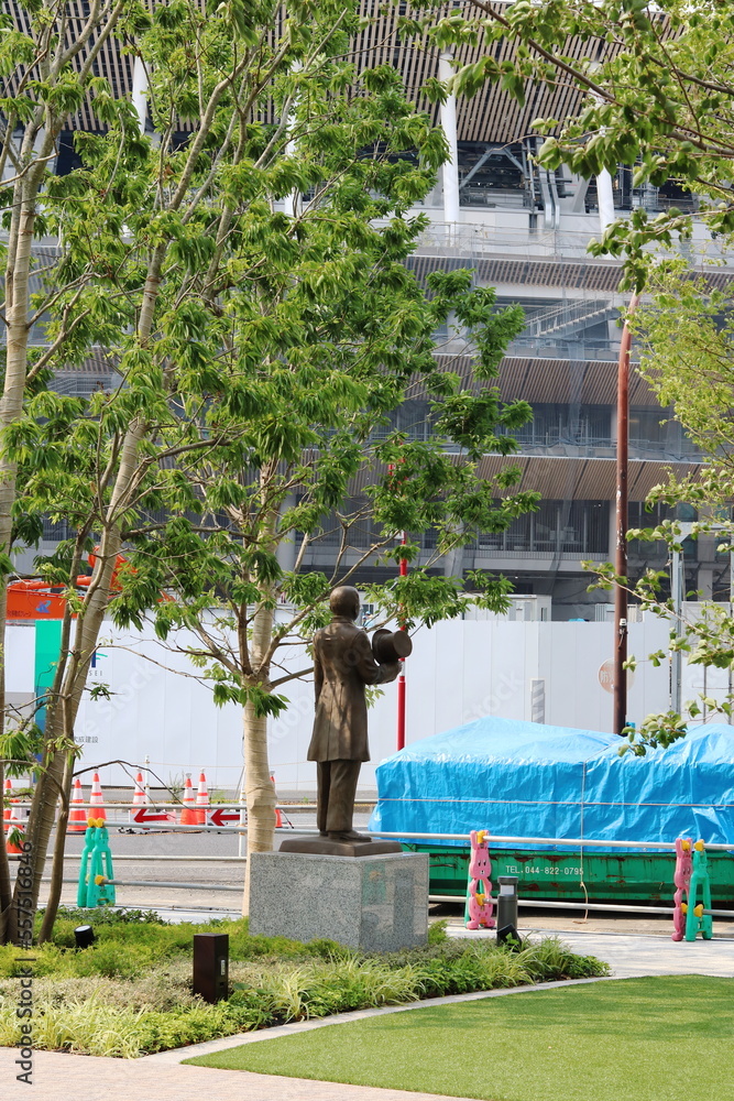 TOKYO, JAPAN - June 21, 2019: A statue of judo-founder Jigoro Kano in ...