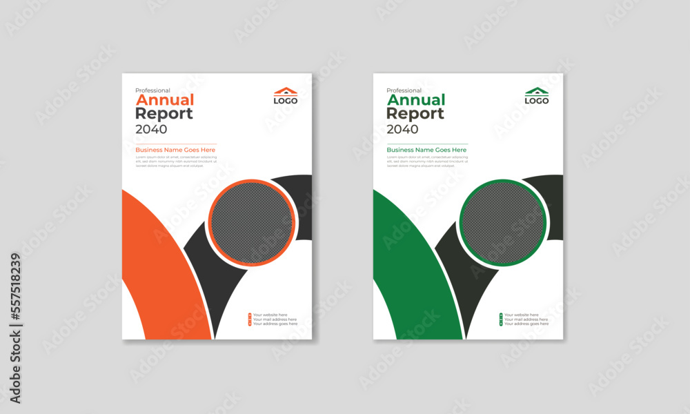 Annual report cover template or Professional cover page and company ...