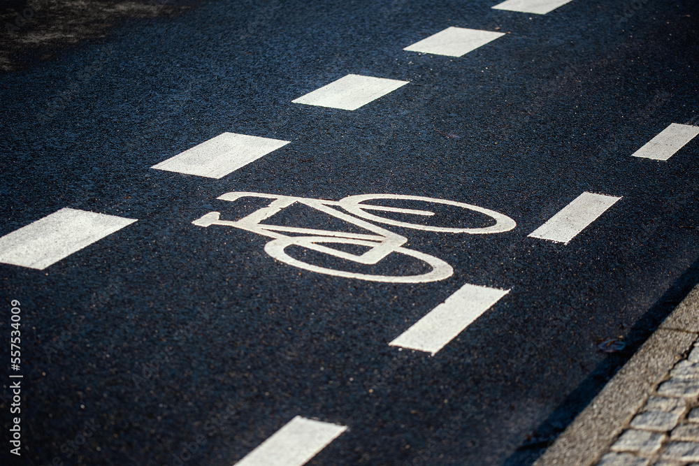 road markings for a bike lane Stock Photo | Adobe Stock