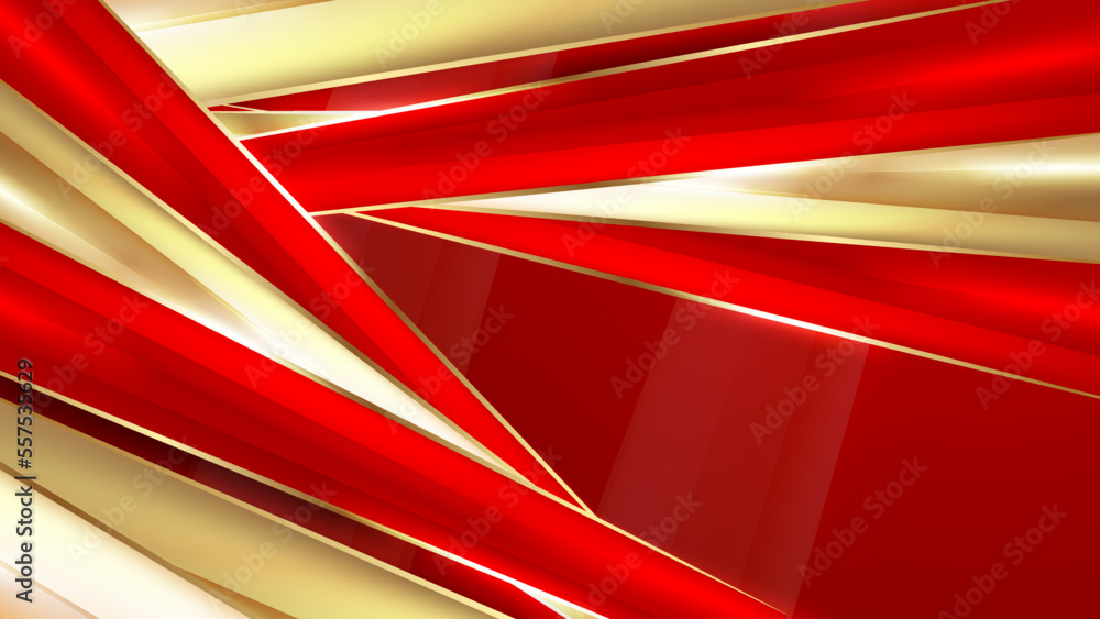 Abstract red background with golden line and texture. Vector ...