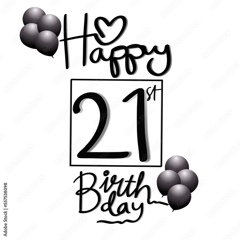 happy 21st birthday Stock Illustration | Adobe Stock